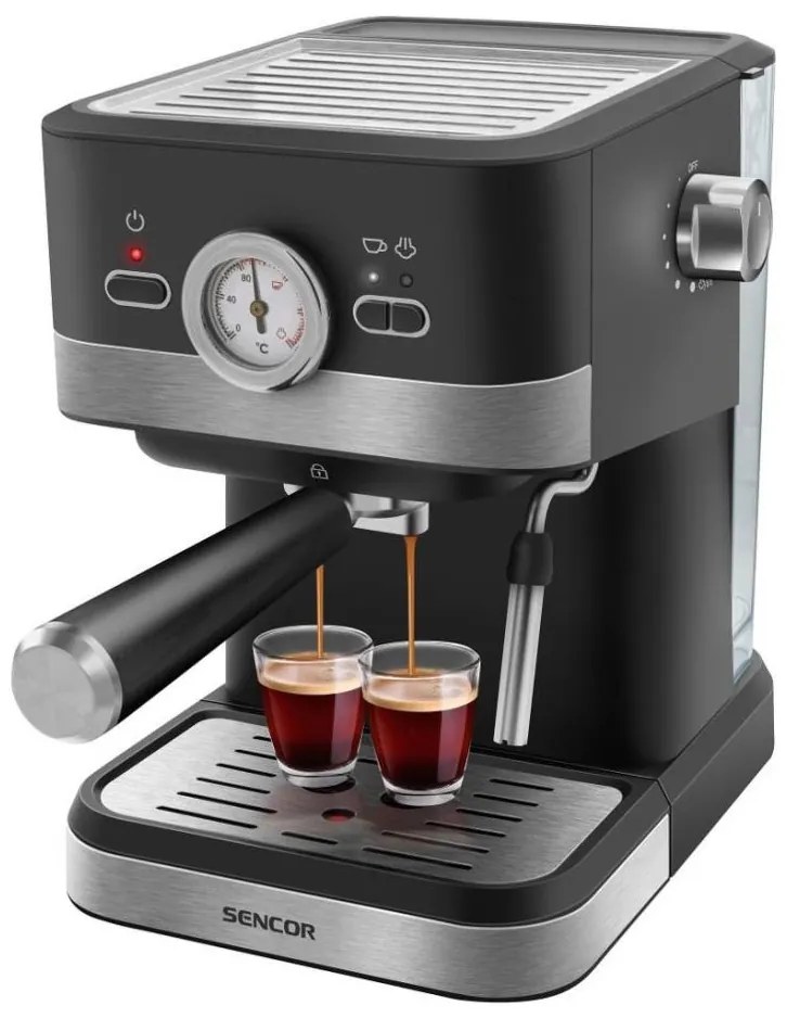Sencor - Pákový kávovar espresso 1050W/230V černá/matný chrom