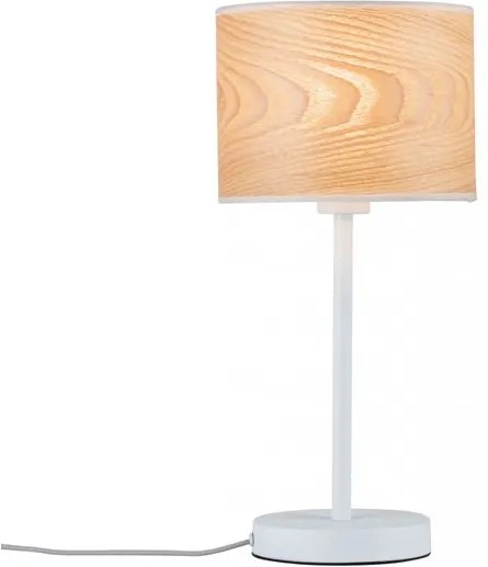 P 79638 Stolní lampa Neordic Neta bílá / dřevo - PAULMANN