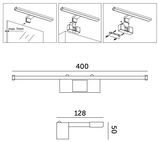 LED Koupelnové osvětlení zrcadla LED/8W/230V 4000K IP44 40 cm