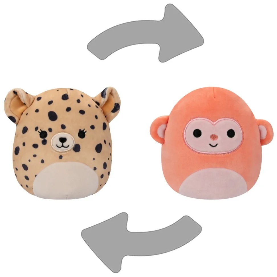 Plyšák squishmallows 2v1 gepard lexie a opice elton