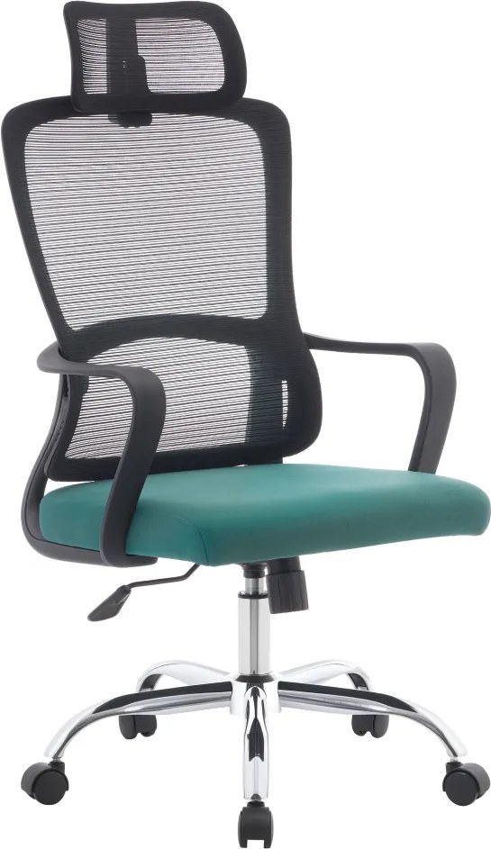 Ergonomická kancelářská židle SHIFT - černá síťovina / zelená látka / nosnost 150 kg