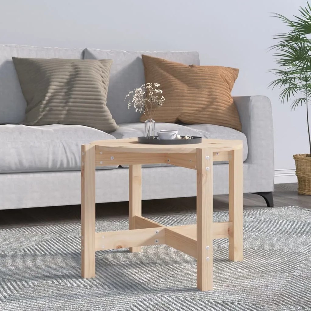 Konferenční stolek Ø 62,5 x 45 cm masivní borové dřevo - Default Title