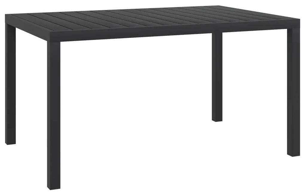 42791 vidaXL Zahradní stůl černý 150 x 90 x 74 cm hliník a WPC