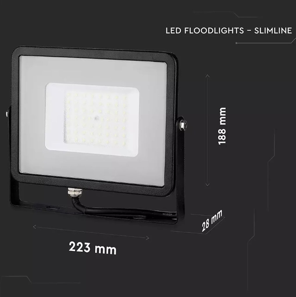 LED Solution Černý LED reflektor 50W Premium Barva světla: Teplá bílá 21406