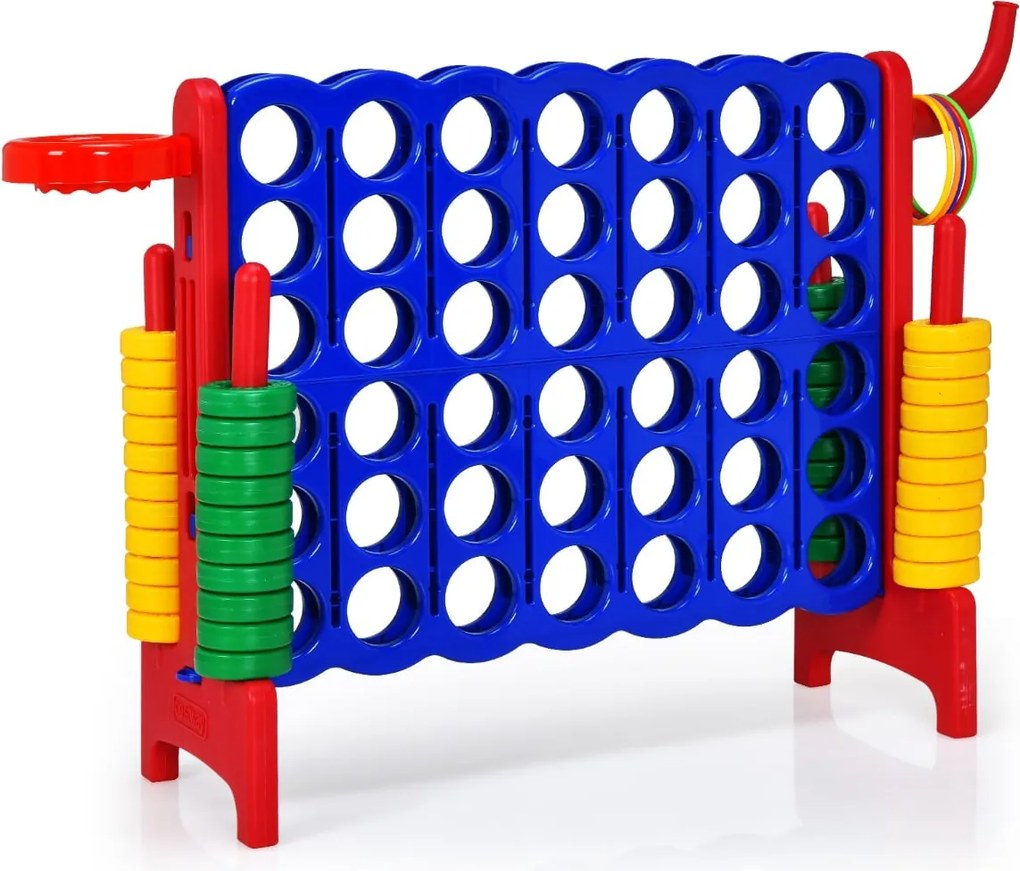 Costway Large 4-v-a-row Jumbo 4-in-a-rad set modrá + – 84 × 33 × 79 cm, červený