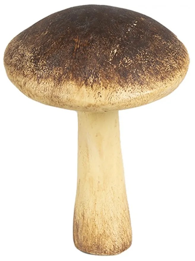 Hnědo-béžová dekorace houba Mushroom - Ø 9*12 cm