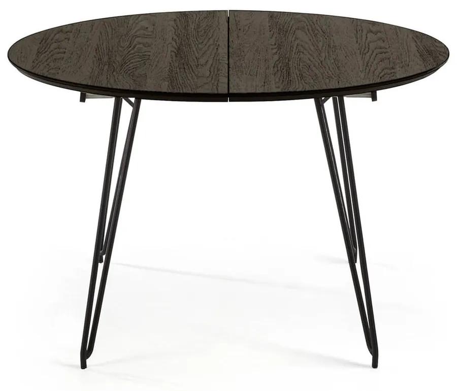 Černý rozkládací jídelní stůl La Forma Norfort, ⌀ 120 cm