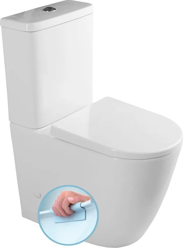 Sapho Sapho, TURKU RIMLESS WC kombi mísa zvýšená, sp./zad.odpad