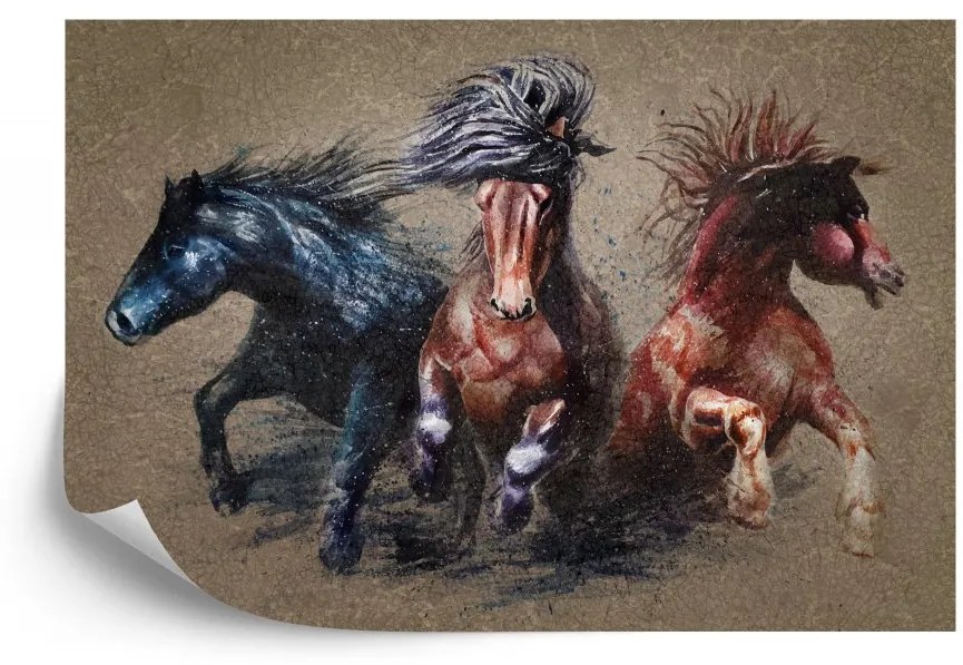 Fototapeta Tři Běžící Koně Omyvatelný vlies 368x254