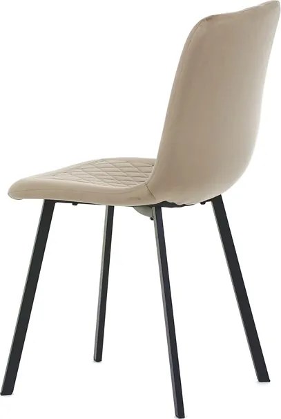 Elegantní jídelní židle NOX – cappuccino samet, černý kov Autronic