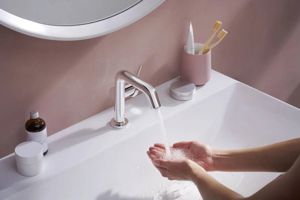 Hansgrohe Tecturis S, páková umyvadlová baterie 110 Fine CoolStart EcoSmart+ bez odtokové soupravy, chromová, HAN-73321000