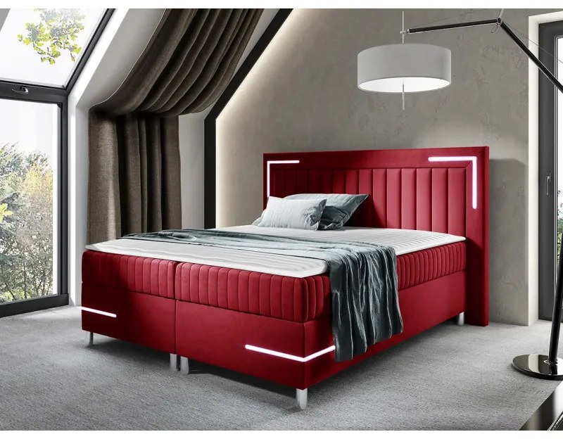Kontinentální postel Suhak 3 LED, Rozměr postele: 140x200, Barva:: Velutto 15