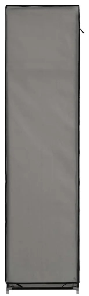Šatní skříň s přihrádkami a tyčemi šedá 150x45x175 cm textil - Default Title