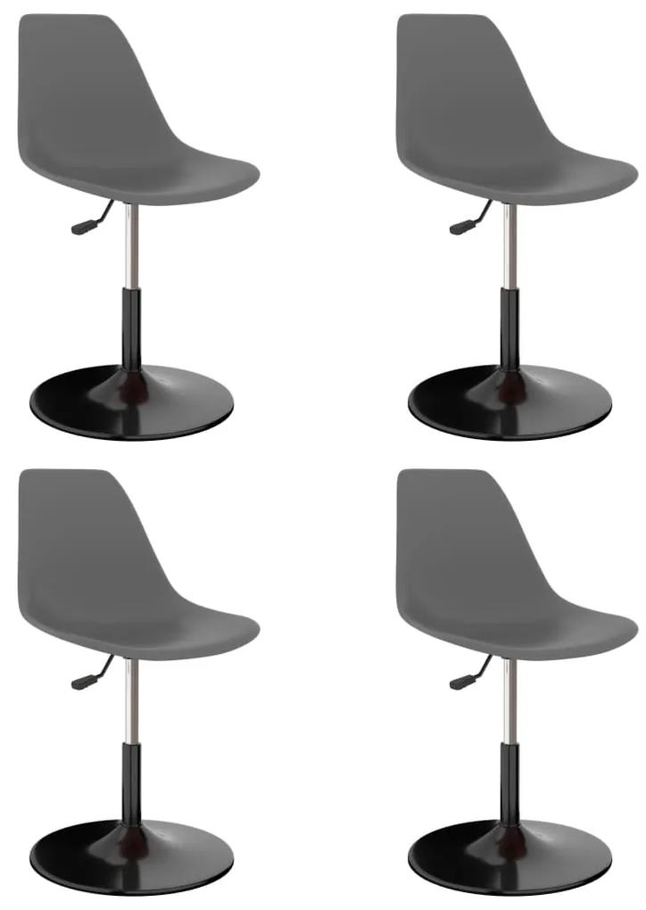 324182 vidaXL Otočné jídelní židle 4 ks světle šedé PP