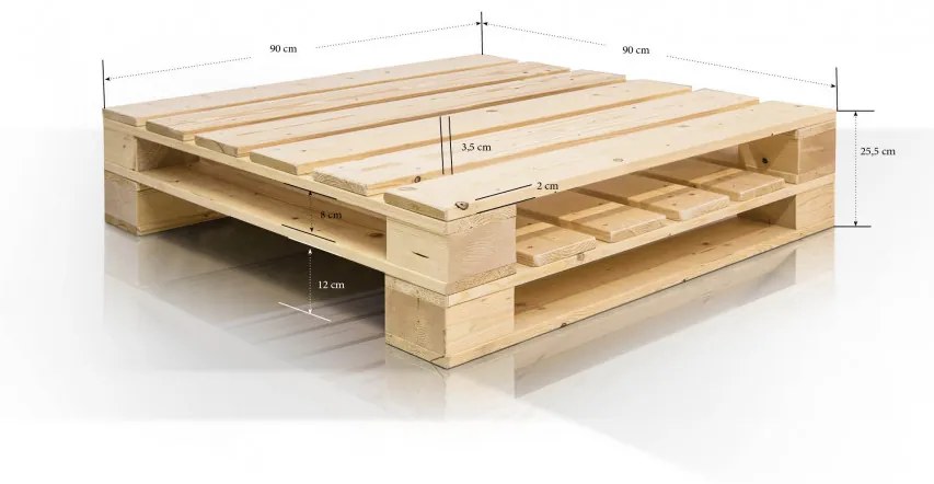 Konferenční stolek 90x90 čtvercový Palette bílý smrk