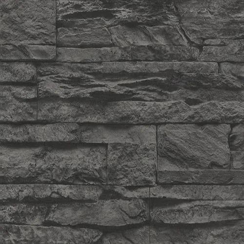 Vliesové tapety na zeď Wood´n Stone kámen černý