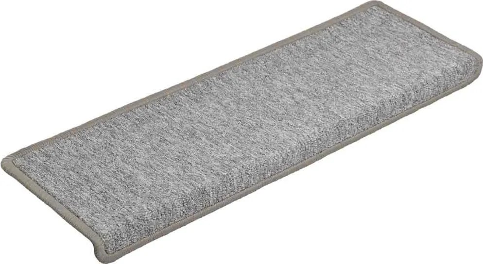 Schodové rohože 30 ks 65 x 21 x 4 cm světle šedé s obdélníkovým okrajem 3365768