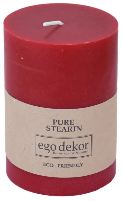Červená svíčka Eco candles by Ego dekor Friendly, doba hoření 37 h
