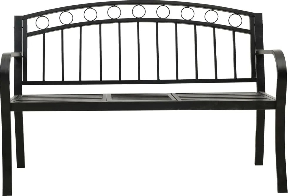 Zahradní lavice se stolkem černá 120 cm ocel 319584