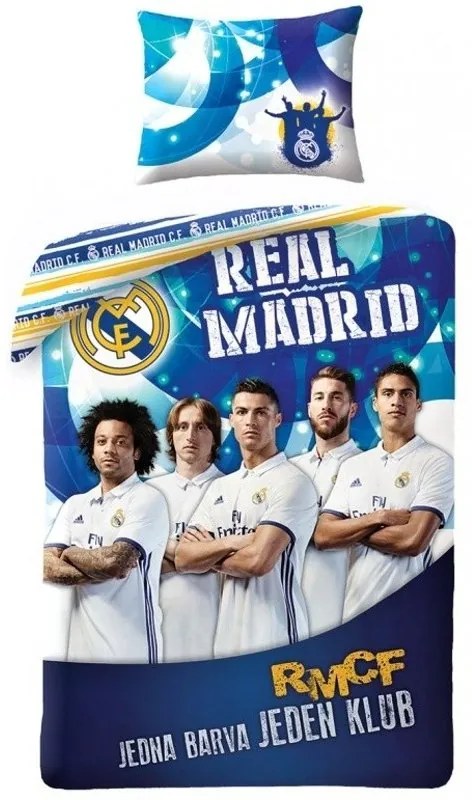 Halantex · Bavlněné povlečení FC Real Madrid - RMCF jedna barva jeden klub - 140 x 200 + 70 x 90 cm | Oficiální produkt Realmadrid