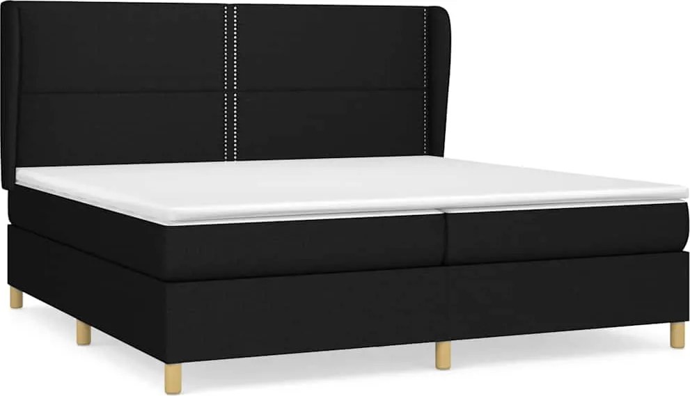 Box spring postel s matrací černá 200x200 cm textil 3128471