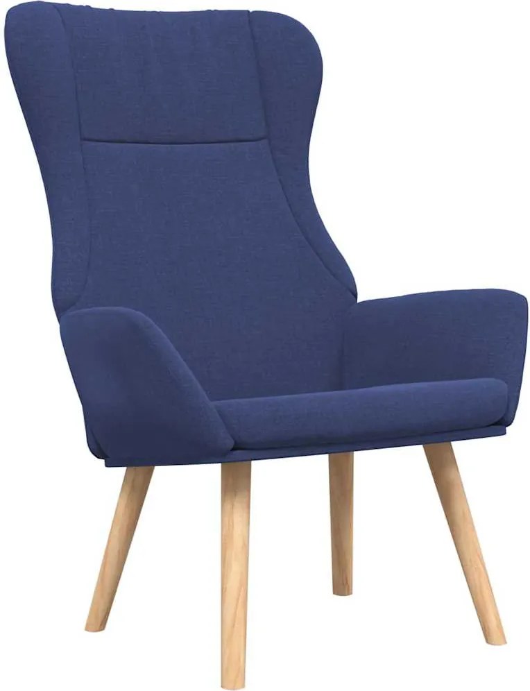 Relaxační křeslo s podnožkou modré textil 3097886