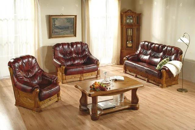 Casarredo - Komfort nábytek Rozkládací trojmístná pohovka KEVIN kůže | potah: kůže K-18,barva: moření Bawaria