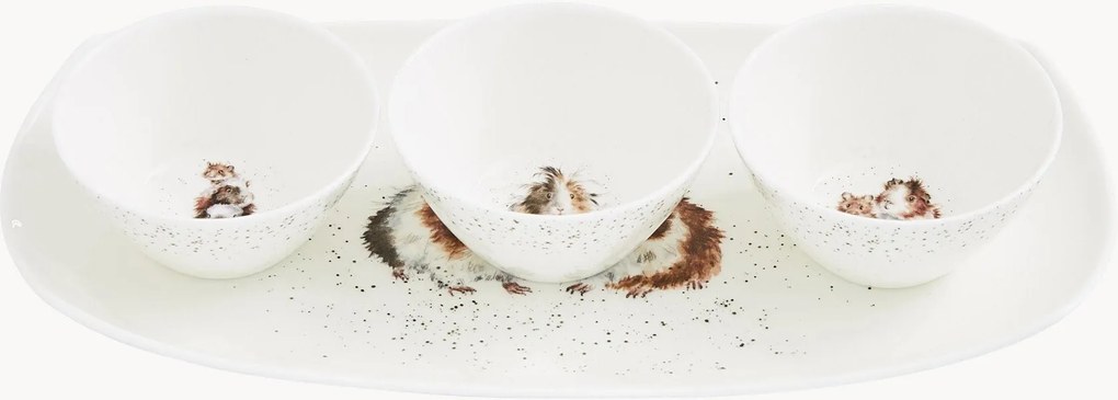 Sada servírovacího nádobí z kostního porcelánu Guinea Pigs, 4 díly
