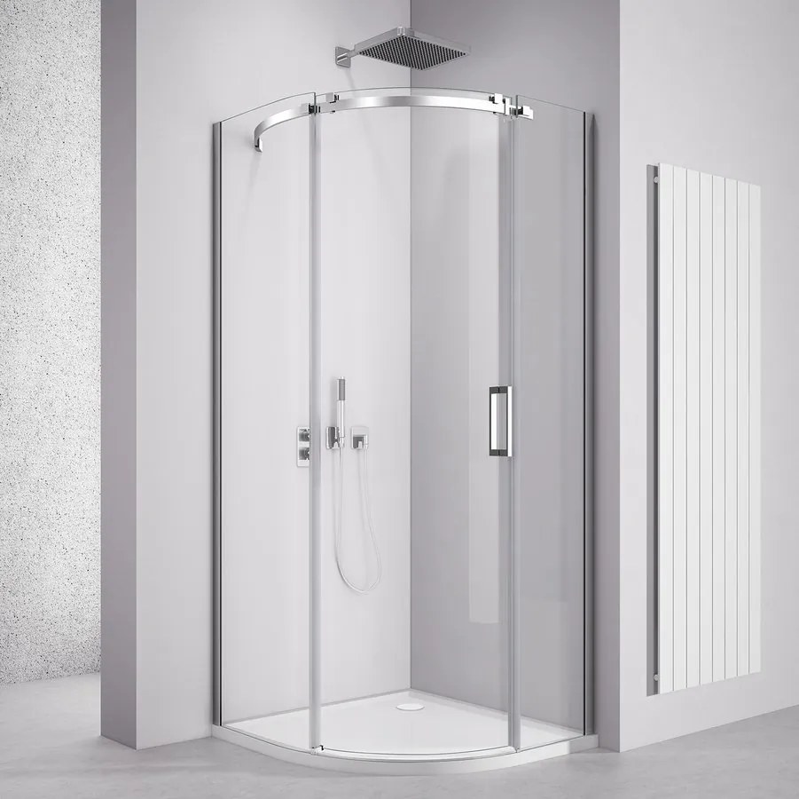 Polysan Polysan, THRON SQUARE čtvrtkruhová sprchová zástěna 900x900mm, čiré sklo, levá, TL2690-5002