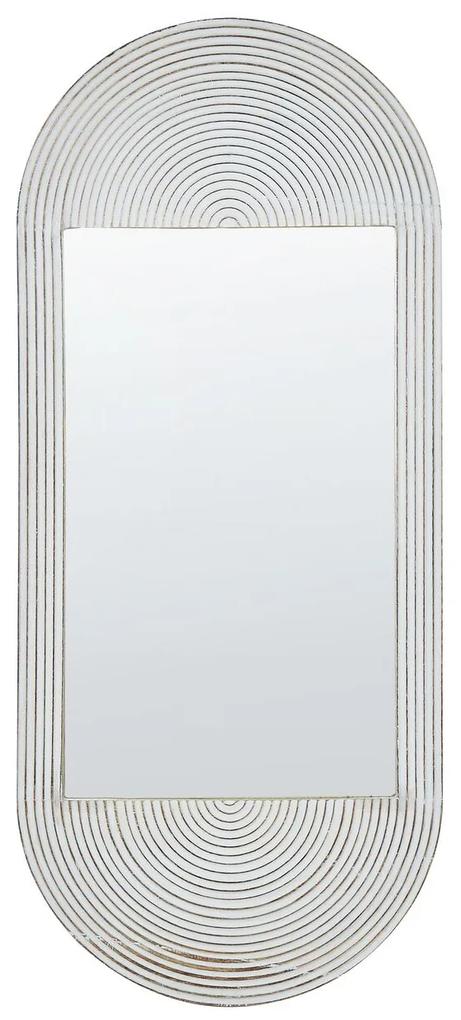 Dřevěné nástěnné zrcadlo 56 x 130 cm bílé BRIANT Beliani