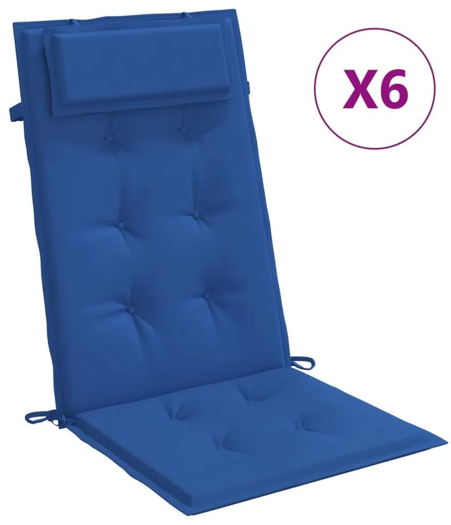 Podušky na židli vysoké opěradlo 6 ks královsky modré oxford - Default Title