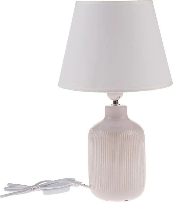 Krémová keramická stolní lampa s textilním stínidlem (výška 41 cm) Rita – Dakls