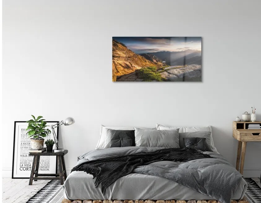 akrylový obraz Mountain Sunrise 100x50 cm
