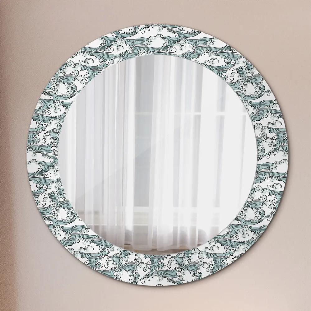 Kulaté dekorativní zrcadlo Mraky fi 60 cm