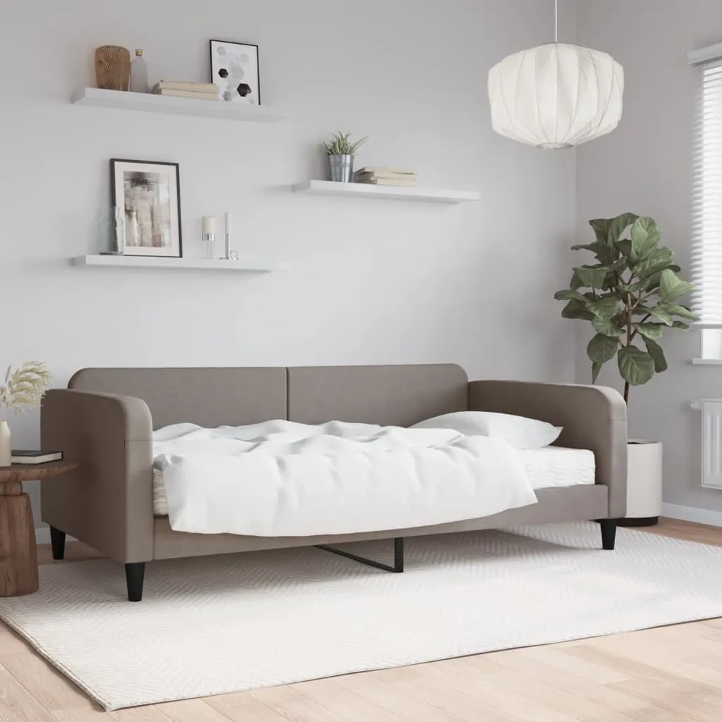 Válenda s matrací taupe 100 x 200 cm textil 3196806