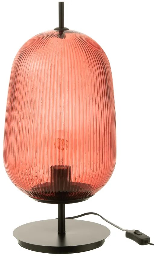 OnaDnes -20% Červená skleněná stolní lampa J-line Palme