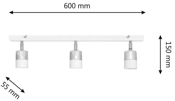 LED Bodové svítidlo TUBSSON 3xGU10/4,8W/230V bílá/lesklý chrom