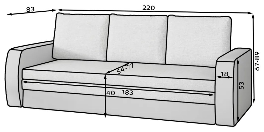 Inversa pohovka Materiál / Dekor: Soro 34, Soft 17