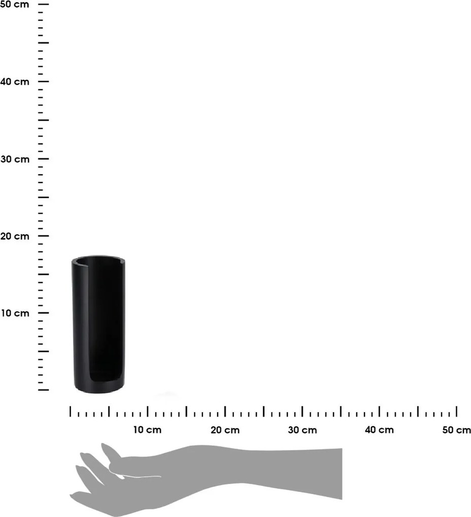 Koupelnová nádoba na kosmetické tampony Tempesti, černá