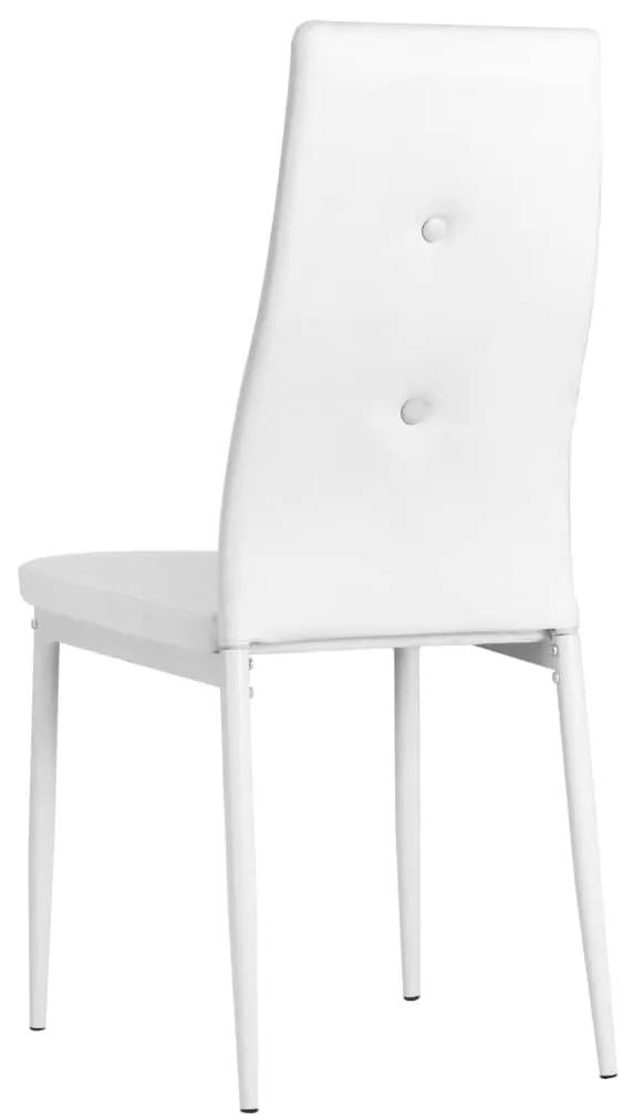 Jídelní židle 6 ks bílé umělá kůže,  275436