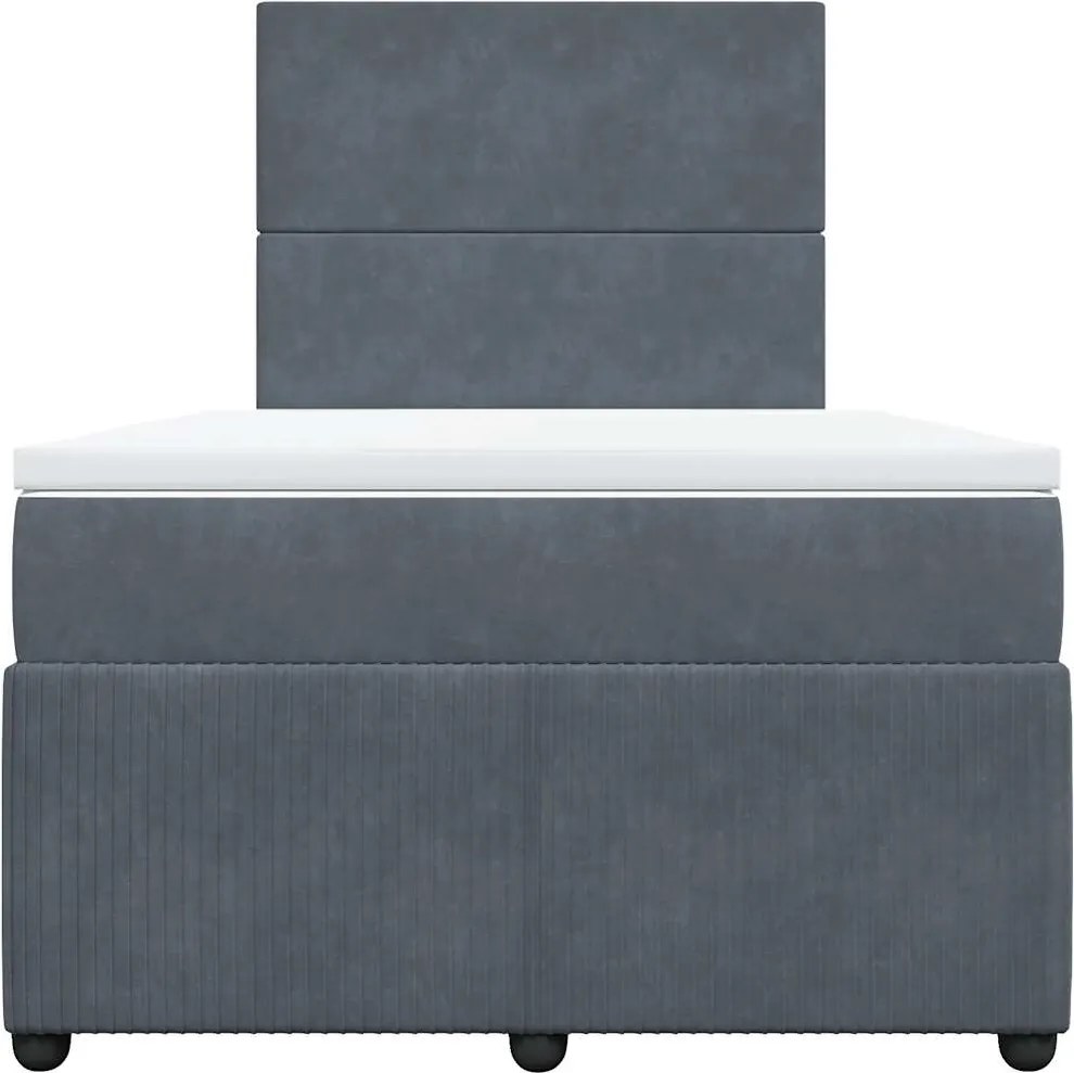 Box spring postel s matrací tmavě šedá 120 x 200 cm samet 3292305