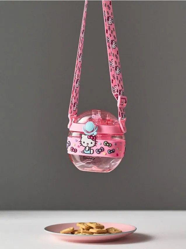 Sinsay - Láhev na pití s držadlem a brčkem Hello Kitty - vícebarevná