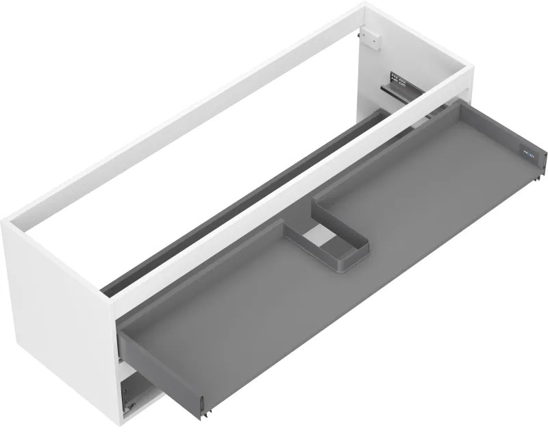Mexen Box-A, závěsná skříňka, 140 cm, 2 zásuvky, bílá matná, 91AX0-1400-470-2-01