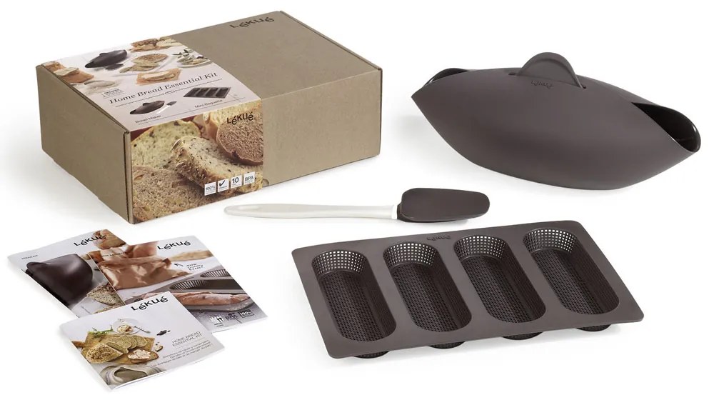 Lékué KIT BREAD STARTER Silikonová forma na chleba a bagety - sada 600 ml