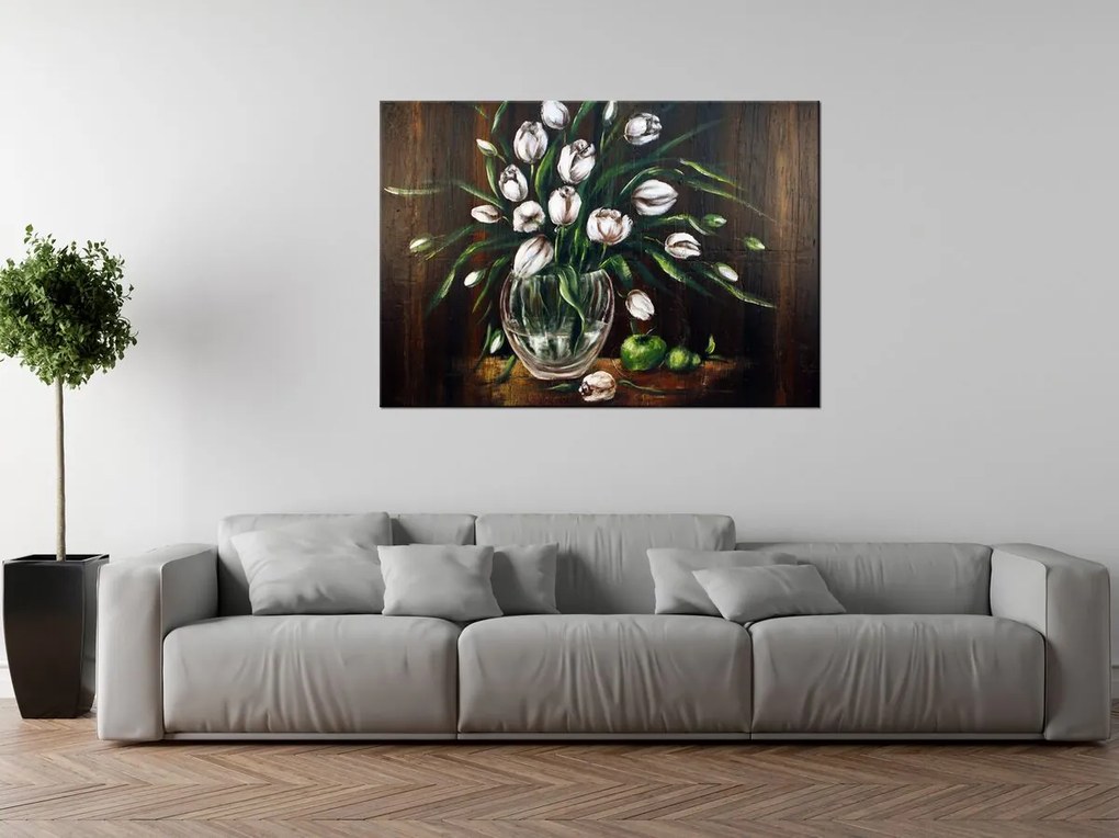 Gario Ručně malovaný obraz Malované tulipány Rozměry: 120 x 80 cm