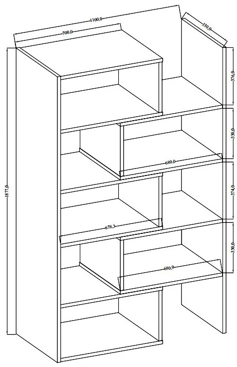 Casarredo Rozkládací regál MOVE II artisan