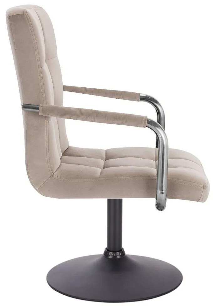 LuxuryForm DESIGN Otočná židle VERONA VELUR na černém talíři - latte