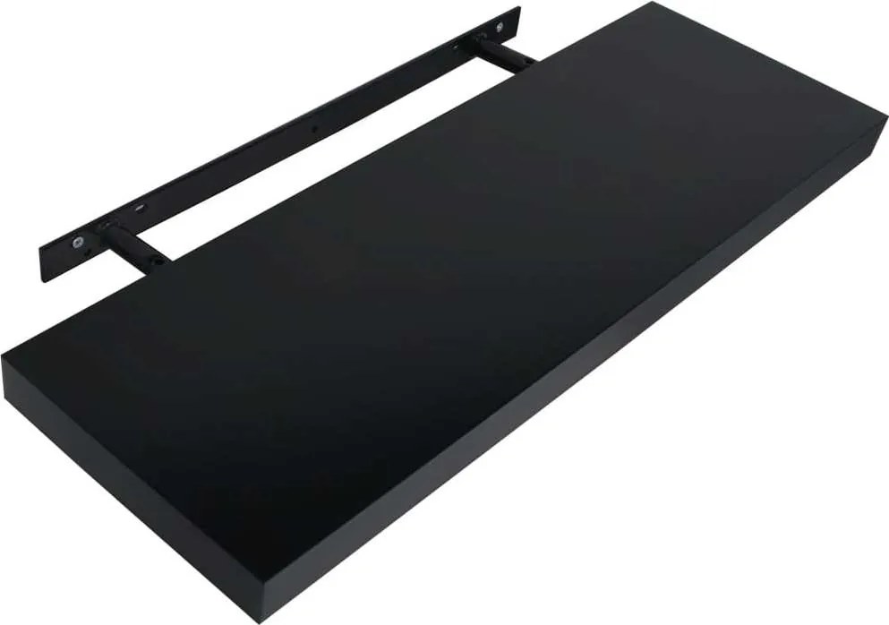 vidaXL Plovoucí nástěnné police 2 ks černé 80 x 20 x 3,8 cm [288202]