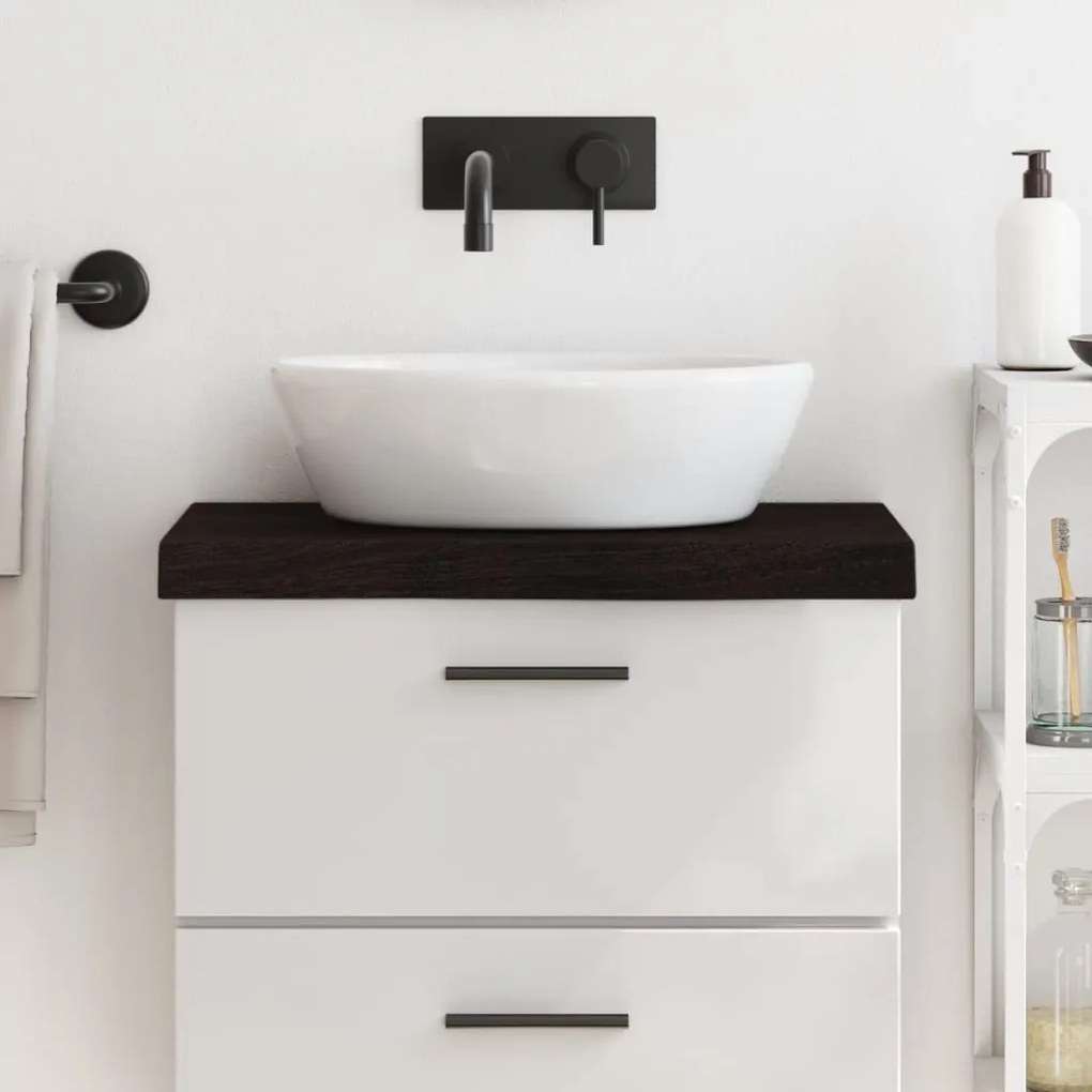Koupelnová deska tmavě hnědá 60x40x (2-6) cm ošetřený masiv 3156202
