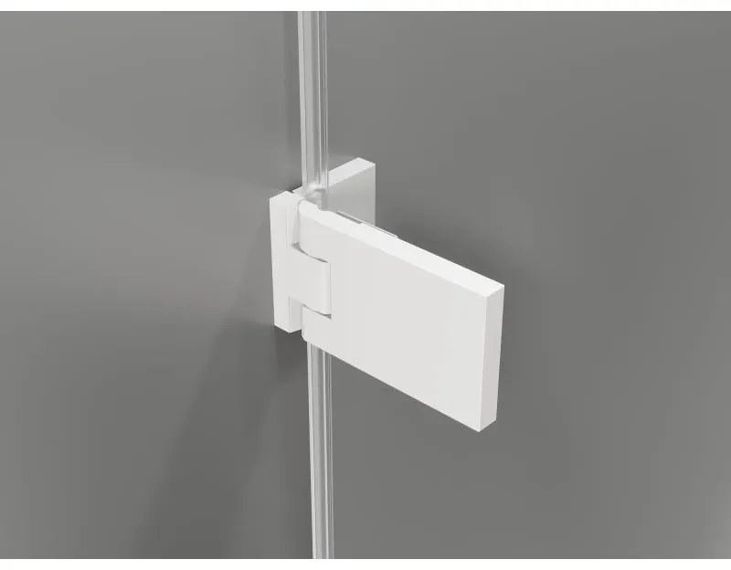 Mexen Lunar-F L, sklápěcí sprchový kout pravý 70 x 70 cm, 8mm čiré sklo, bílý profil, 836L-070-070-20-00-P